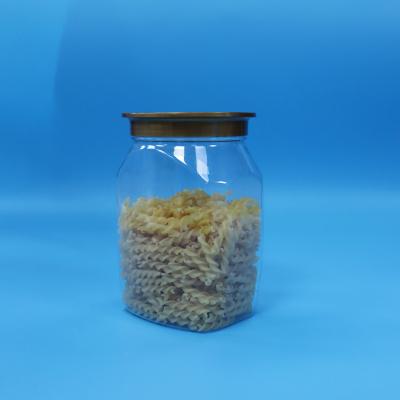 China Baby Food High Quality Transparent Plastic PET Food Storage Jar Seal Lid For Nuts for sale