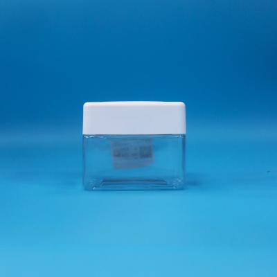 중국 빈 간식 아기 음식 과자 투명 사각형 작은 PET 플라스틱 항아리 나사 뚜?? 판매용