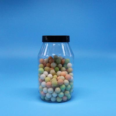중국 쿠키 고품질 캔디 견과류 맑은 둥근 넓은 입 PET 플라스틱 병 나사 모자 판매용