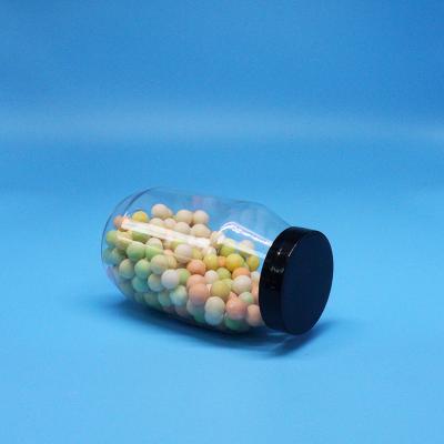 中国 クッキー キャンディーナッツ 高品質 透明 丸型 広い口 PET プラスチックボトル スクリューキャップ 販売のため