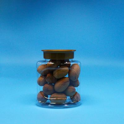 중국 공기 밀폐 된 맑은 PET 식품 등급 플라스틱 항아리 스크루 뚜?? 식품 과자 쿠키 견과류 판매용