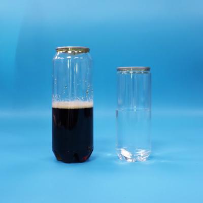 중국 밀봉 가능한 빈 투명 PET 소다 음료 캔, 손쉬운 개봉 알루미늄 뚜껑, 500ml 330ml 판매용