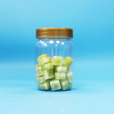 VASO DI PLASTICA PER LECCORNIE, BISCOTTI, LECCA-LECCA, CILINDRICO ROTONDO, ALIMENTARE, TRASPARENTE PET, CON TAPPO A VITE MARRONE