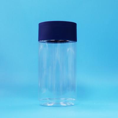 중국 타원형 투명 플라스틱 PET 쿠키 견과류 사탕 병 변조 방지 캡 BPA 프리 판매용