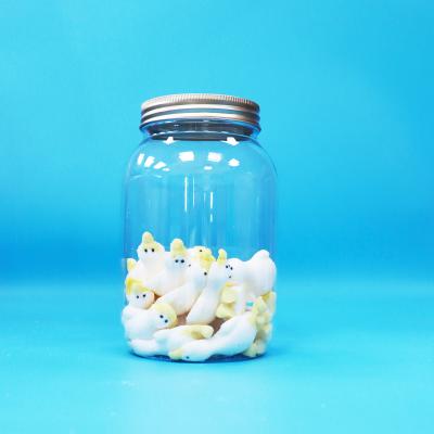 중국 알루미늄 스크류 플랫 캡 투명 PET 플라스틱 원형 용기 식품 사탕 견과류 BPA 프리 판매용