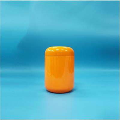 China 1000ml Round Orange Plastic Jar For Cereals And Multi-Grain Walnut Sesame Powder for sale