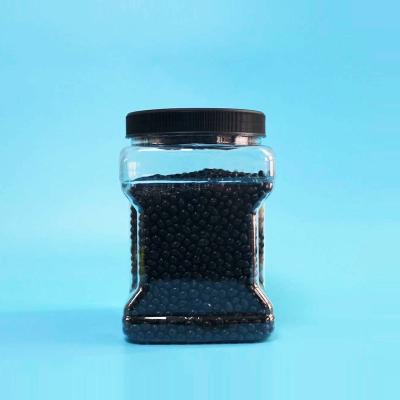China Clear PET Plastic Grip Square Food Jar For Baby Food Dried Fruit Screw Flat Lid for sale