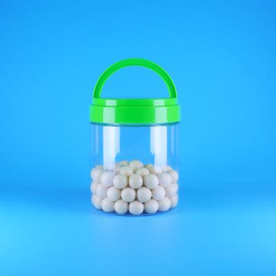 Китай Пластиковая прозрачная круглая банка для арахисового масла из ПЭТ, герметичная, с крышкой и ручкой, не содержащая бисфенол А продается