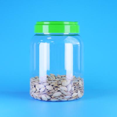 China Food Grade Flat Cap Clear Coffee Candy Lotus Seed Baby Food PET Round Plastic Jar for sale