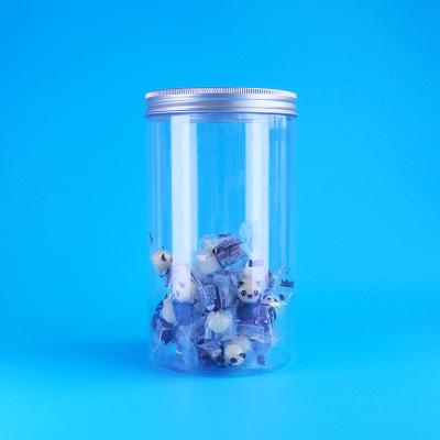 China Clear Leak Proof Millet Cranberry Cookies Shelled Melon Seed Round PET Jars Screw Caps for sale