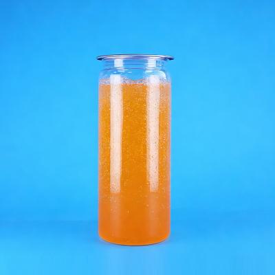China 520ml Well Sealing Clear PET Plastic Drink Can with Aluminum Lid for Food Grade Storage for sale