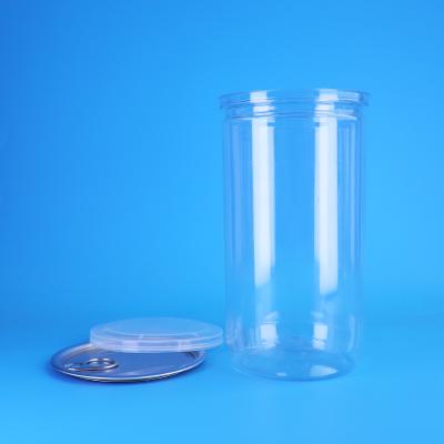 China PET Custom Transparent Food Packaging Jars For Nuts Dried Fruits And Snacks Leak Proof Food Safe for sale