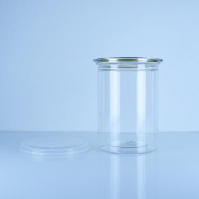 China Transparent Food Storage PET Cans For Cake Dried Food Fruits Tarts Food Safe Easy Open Lid for sale