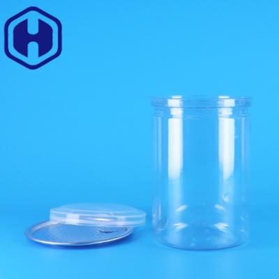 China Bpa Free Transparent Round PET Plastic Candy Yogurt Baby Food Cookies Cans PE Lid for sale