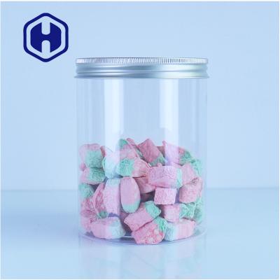 China Premium Food Clear PET Jars Aluminum Lids For Candy Cookies Safe Easy To Pour Bulk Packaging Ready for sale
