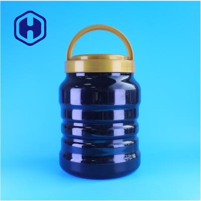 China Black Round Plastic PET Jar Handle Lid For Dried Mango Tropical Fruits Food-Safe Easy Pour for sale