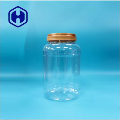 China Bpa Free Handle Cap Transparent Round Wide Mouth PET Plastic Milk Powder Spoon Jar for sale