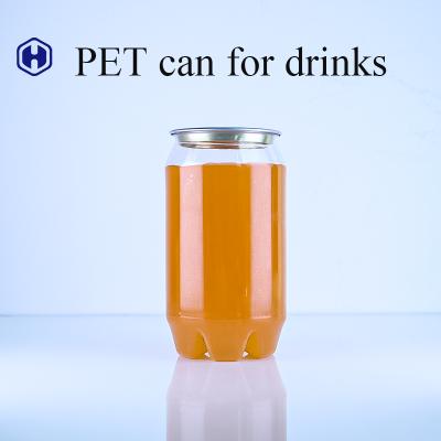 Custom Clear PET Plastic Cans For Carbonated Cold Drinks Soda Coffee ...