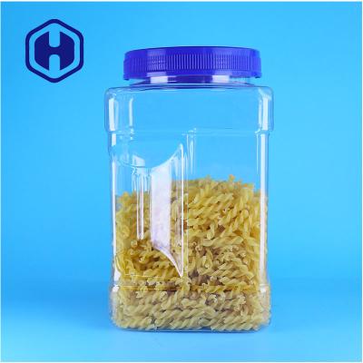 China OEM Bulk Plastic Square Roasted Peanuts Mixed Nuts Trail Mix Jars With Screw Lids for sale