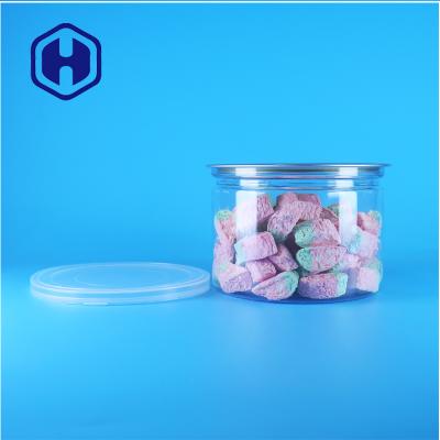 China Plastic Transparent PET Round Easy Open Lid  Can For Food Candy Cookies Snack Tea for sale