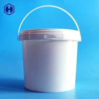 China White 5000ml IML Plastic Bucket with Handle - ø224mm x 196mm Food Grade Container for sale