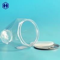 China Diamond Shape Clear PET Plastic Cans 1350ml Capacity Airtight Flowerpot Containers with Customizable Options for sale