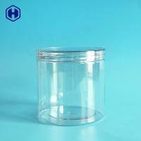 China Custom Clear PET Plastic Cans 740ml 24oz with Aluminium Lid for Food Packaging for sale
