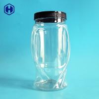 China Leak Proof 1280ml 42oz Clear PET Plastic Jar with Black Screw Lid Food Grade for sale