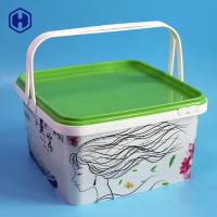 China 93OZ IML Plastic Container with Handle - 8.07×8.07×4.5 Inch Food Grade PP Box for Biscuits & Snacks for sale