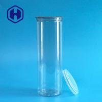 China Transparent PET Plastic Can 580ml with Easy Open Lid Ring Pull Empty Disposable Food Grade Cookie Packaging for sale