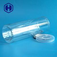 China Transparent PET Plastic Can 580ml with Easy Open Lid Ring Pull Empty Disposable Food Grade Cookie Packaging for sale