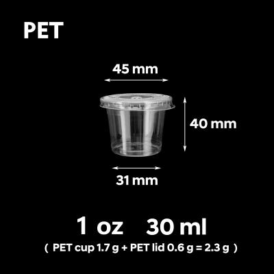 China 1oz 30ml Sweet Taste Jelly Cup Tea Sampler Single Wall Juice Cup Glass With Lid for sale