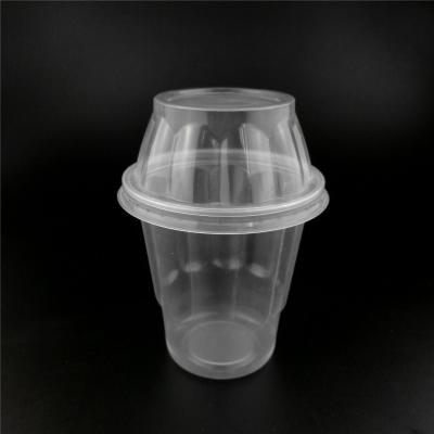 China Maker Clear Plastic Ice Cream Cup , Plastic Cup For Ice Cream With Spoon for sale
