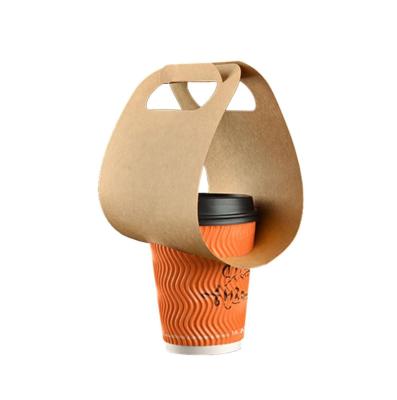 China Disposable For 1 Cup Carry Bag Disposable Coffee Paper Cup Holder Carrier Tray for sale