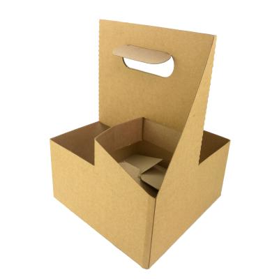 China Aseptic Detachable Cup Holder With Handle Paper Cup Carry Tray for sale