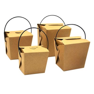 China Disposable Disposable With Handle Take Out 16/26/32 Ounce Food Grade Paper Noodle Box for sale