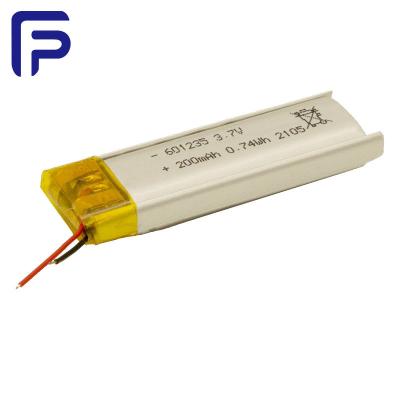 Cina Pacchetto ricaricabile 3.7V 200mAh dell'accumulatore litio-ione 601235 per il dispositivo indossabile in vendita