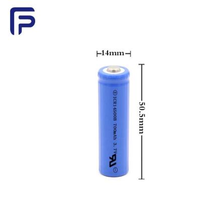 Cina 14500B un litio Ion Batteria, Materialee da 3,7 volt del PVC della batteria ricaricabile 700mAh in vendita