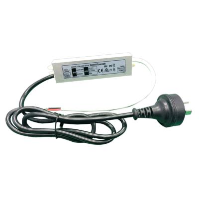 Cina IP67 Rating Slim LED Power Supply 20W 24V SAA LED Driver With AU Plug in vendita