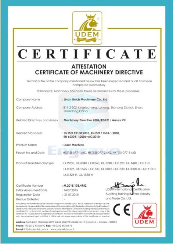 CE - JINAN UNICH MACHINERY CO.,LTD