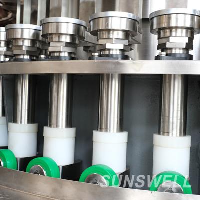 China 4 In 1 Plastic And Glass Bottle Rinsing Filling Machine Screw And ROPP Sealing for sale