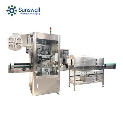 China Automatisch Rond Fles pvc van de Etiketteringsmachine 110V krimpt Kokerfilm for sale