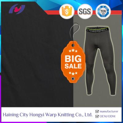China Black DTY Poly Spandex Four Way Strong Sretch Fabric For Leggings for sale
