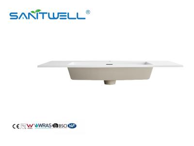 中国 SWJ1000Largeのサイズのよい販売衛生製品の石造りの樹脂の洗面器光沢のある白いボールの流し 販売のため