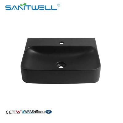 China New Fashion Styles AB8522 Bathroom Sinks Rectangle Shape Matt Black Above Counter Wash Hand Basins for sale