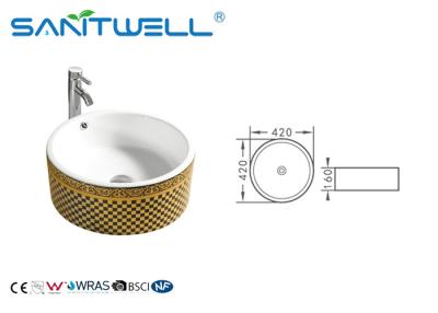 China Round Ceramic Art Basin Above counter Vanity Sink bowl Gloss white for sale