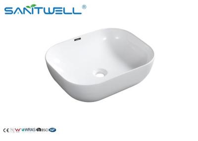 China White Ceramic Counter Wash Basin Classic Design 400 * 500 * 140 Mm Size for sale