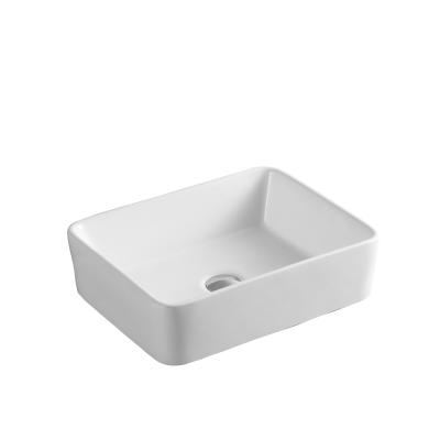 China Rectangle Ceramic Washbasin Fancy Small Size Above Counter Bathroom Bowl Sink for sale