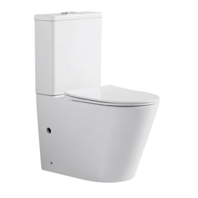 Китай Европейская роскошная керамическая напольная двухкомпонентная модель унитаза с закрытым бачком, без ободка, смыв продается