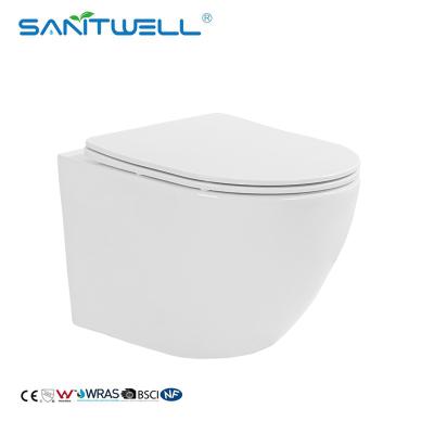China Sanitary Ware European P Trap New Flush Tornado Flushing Concealed Cistern Ceramic Wall Hung Toilet for sale